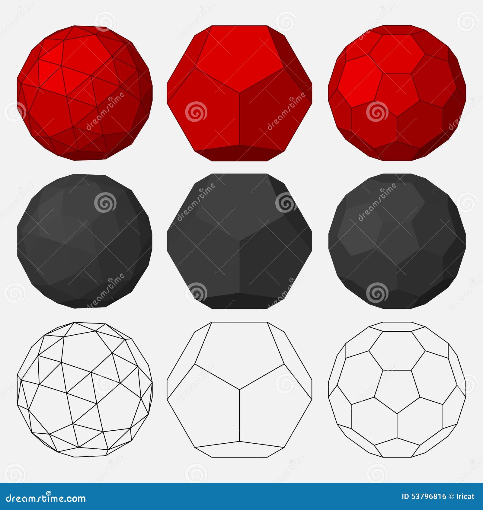 Insieme Delle Figure Geometriche Tridimensionali Illustrazione ...