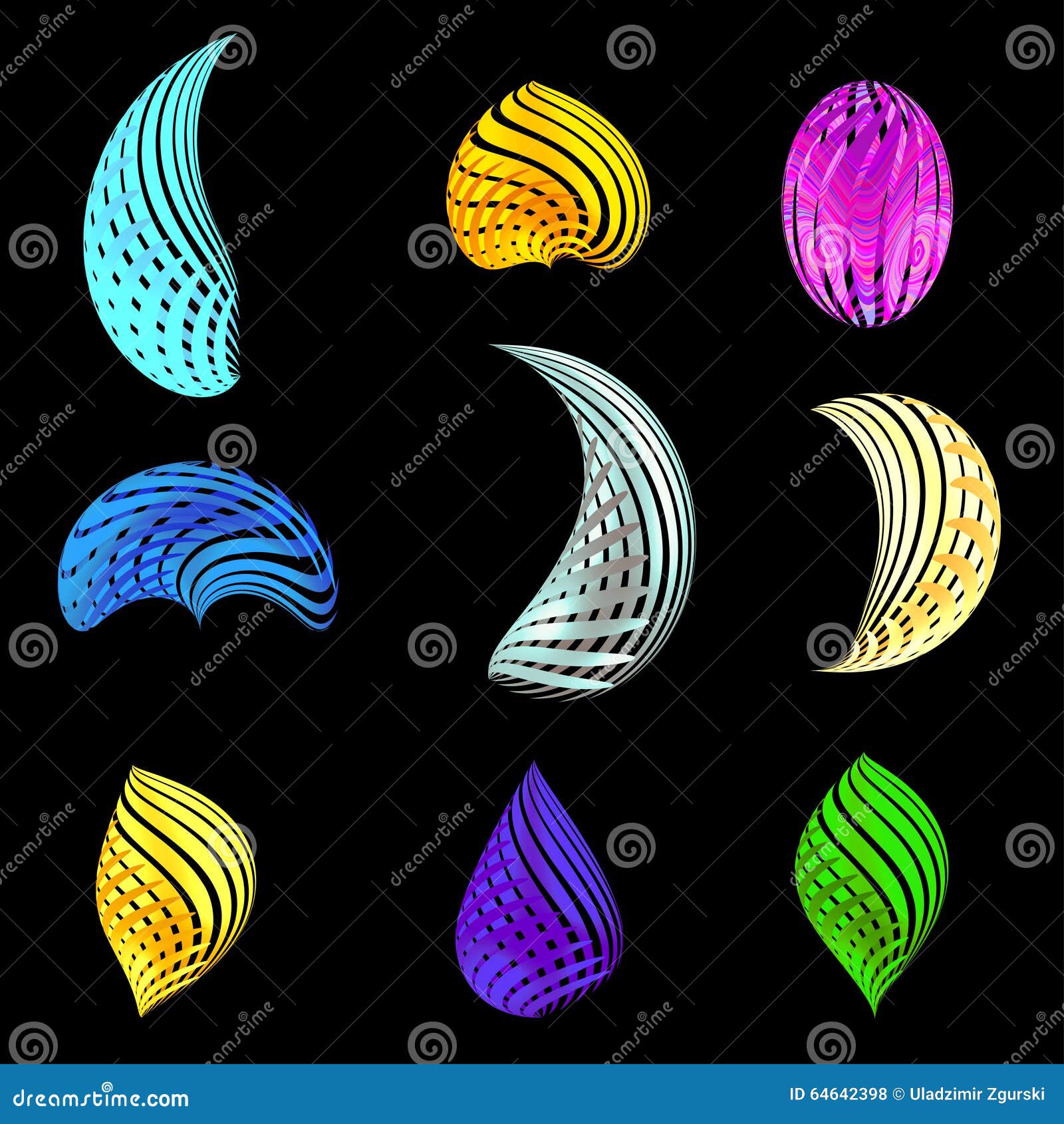 Insieme Delle Figure Tridimensionali Variopinte Illustrazione di Stock ...