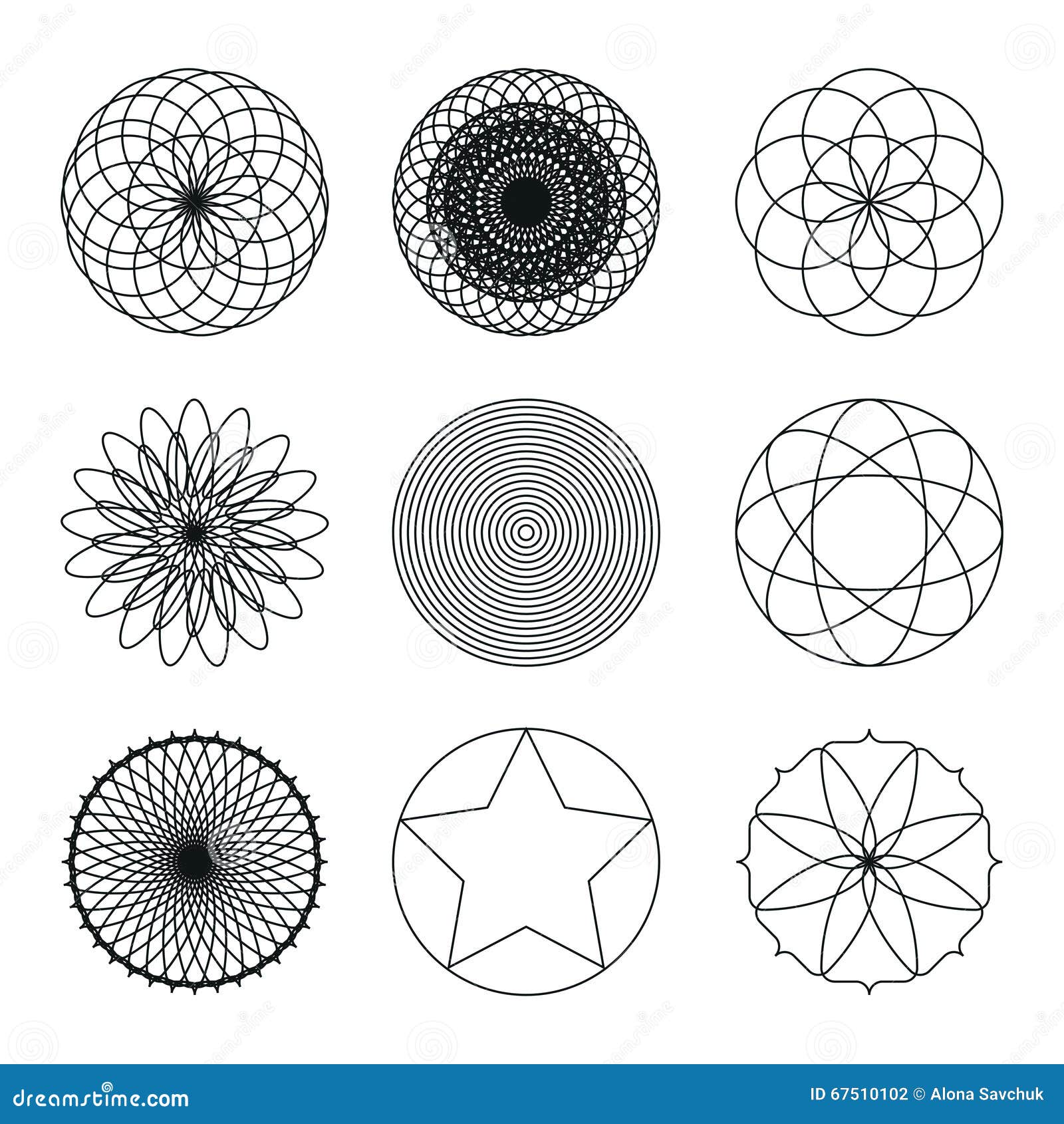 Insieme Delle Forme Geometriche Illustrazione Vettoriale ...