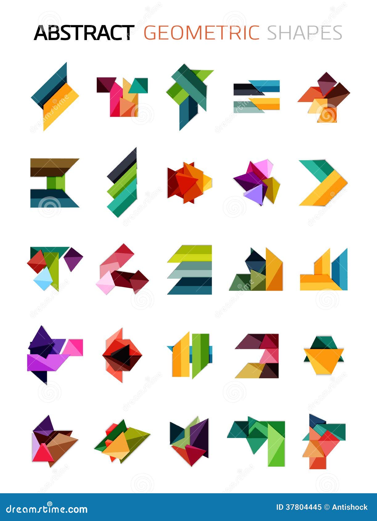 Insieme Delle Forme Geometriche Astratte Variopinte Illustrazione ...