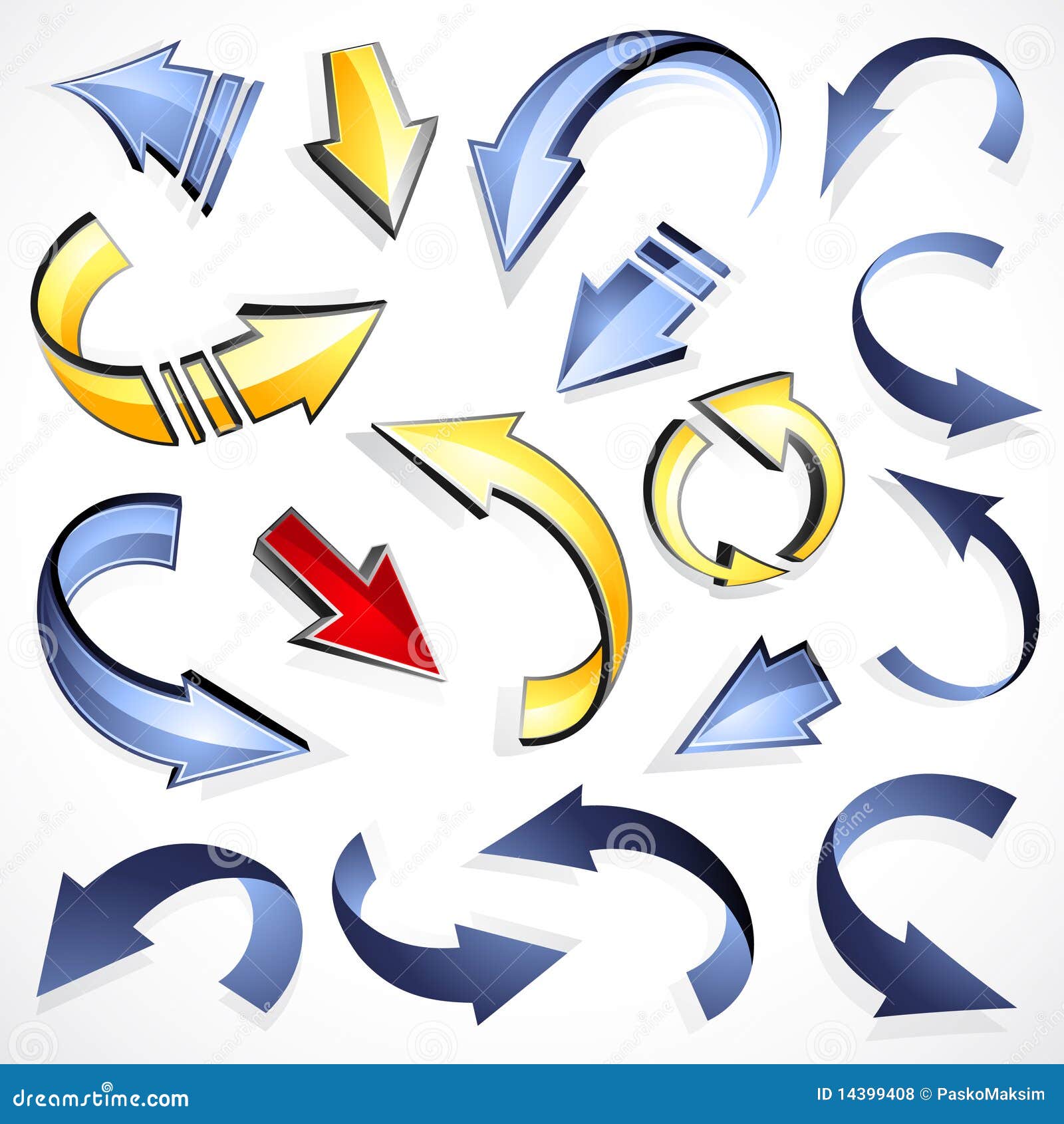 Insieme Delle Frecce Direzionali Illustrazione Vettoriale ...