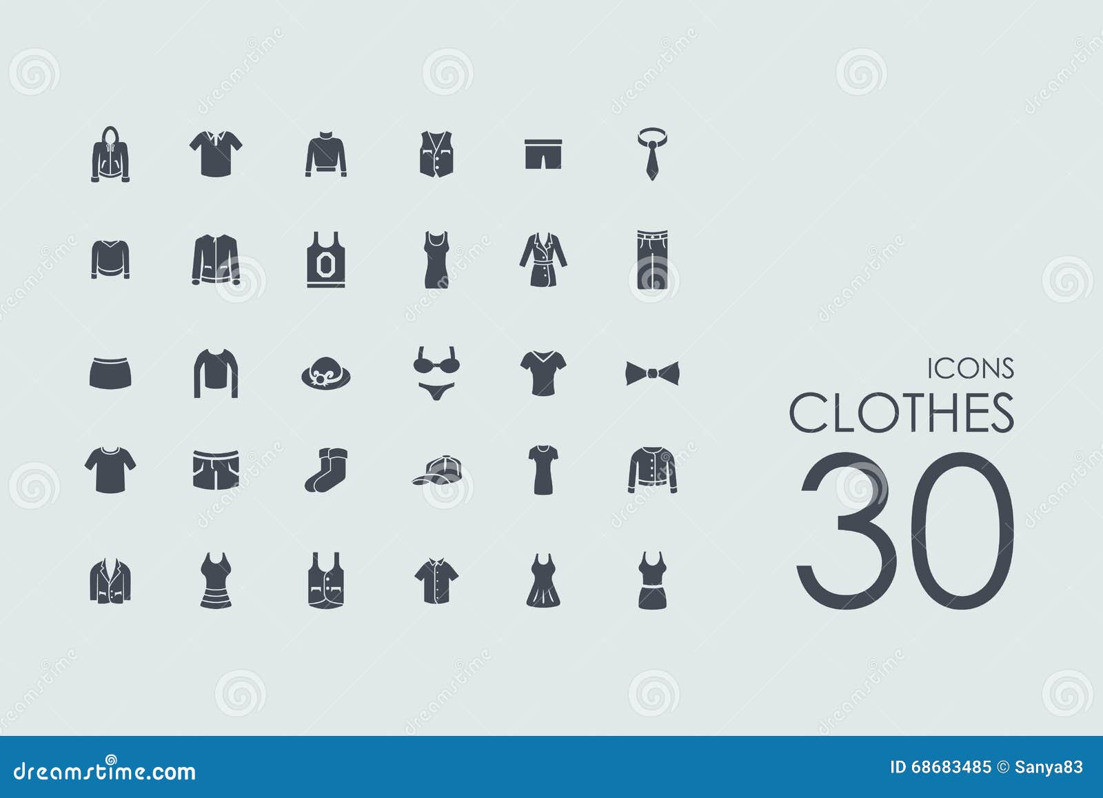 Insieme Delle Icone Dei Vestiti Illustrazione Vettoriale ...