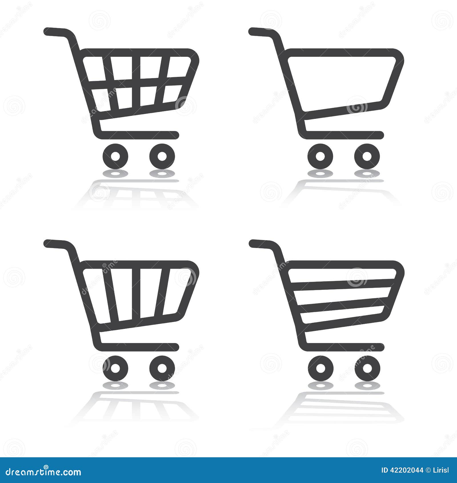 Insieme Delle Icone Del Carrello Illustrazione Vettoriale ...