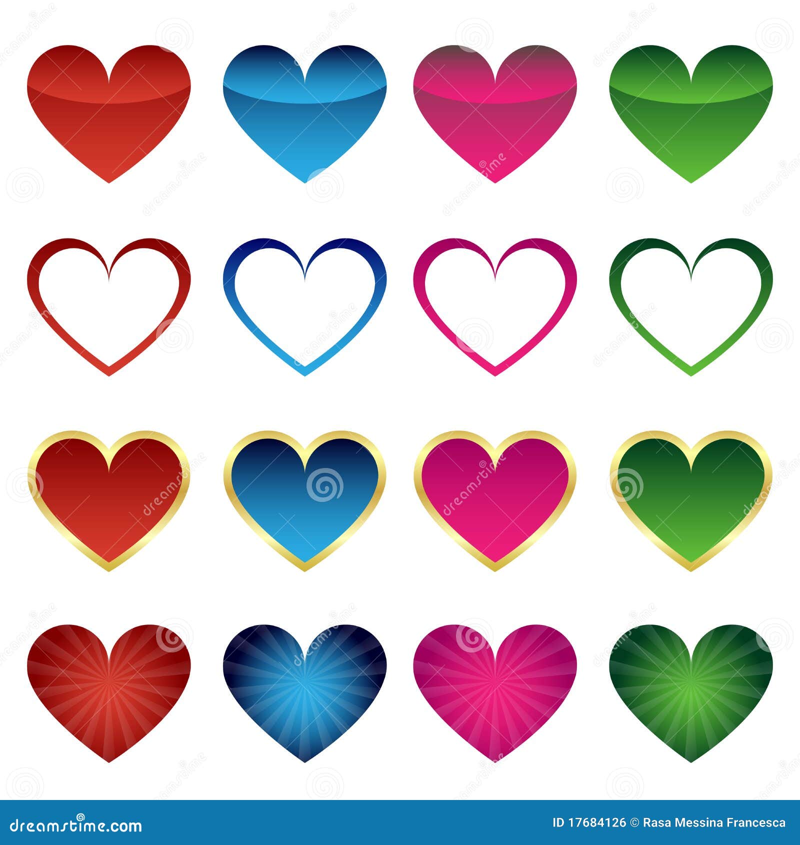 Insieme Delle Icone Del Cuore Illustrazione Vettoriale - Illustrazione ...