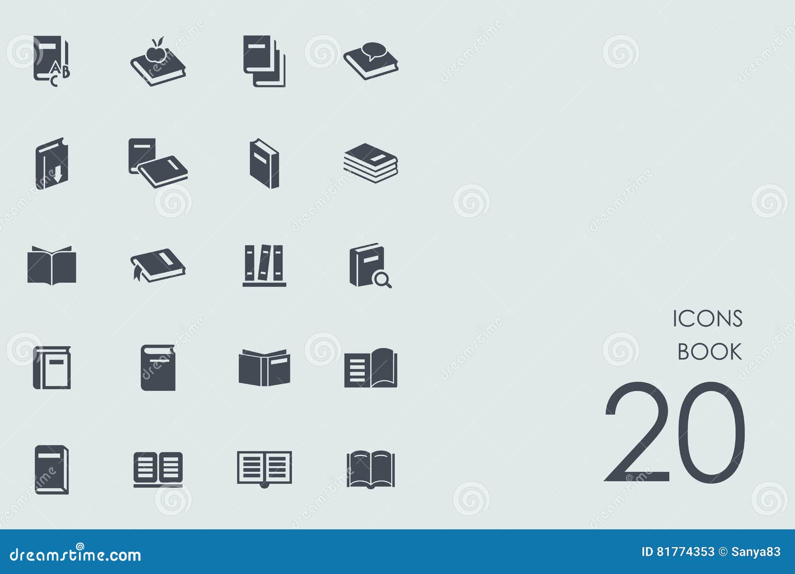 Insieme Delle Icone Del Libro Illustrazione Vettoriale - Illustrazione ...