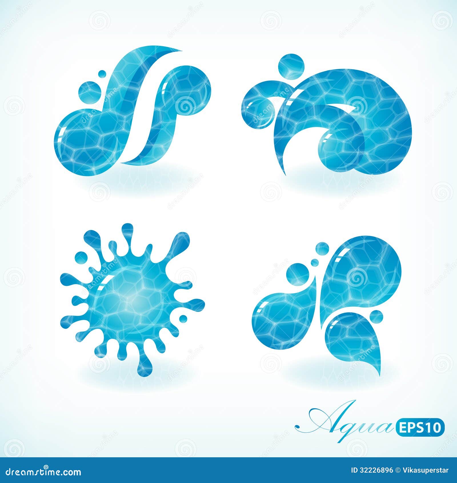 Insieme Delle Icone Dell'acqua Illustrazione Vettoriale - Illustrazione ...