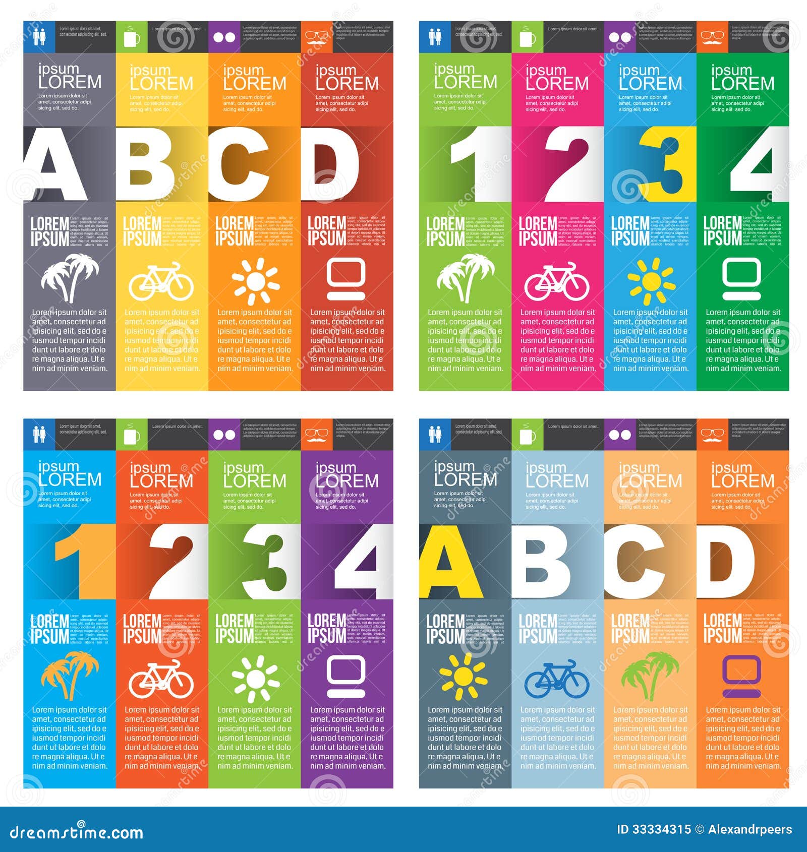 Insieme Delle Insegne Numerate Illustrazione Vettoriale - Illustrazione ...