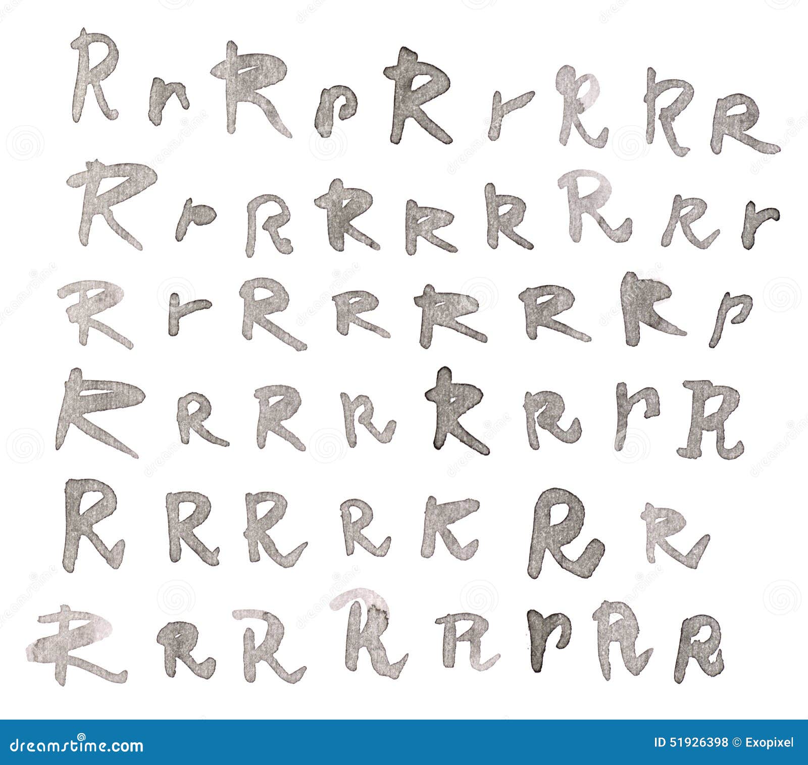 Insieme Delle Lettere Multiple Della R Isolate Fotografia Stock ...