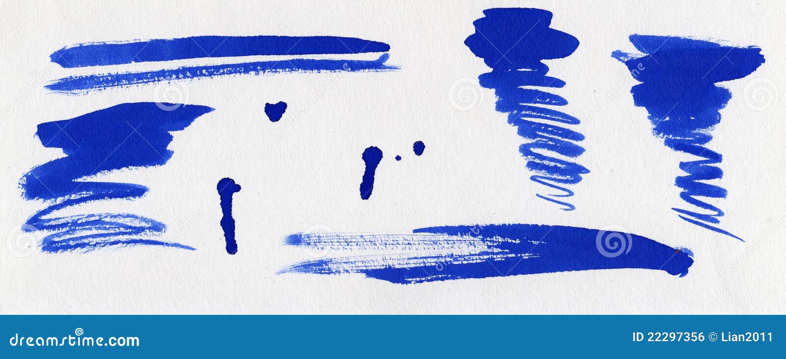 Insieme Delle Macchie Dell'inchiostro Blu Fotografia Stock - Immagine ...