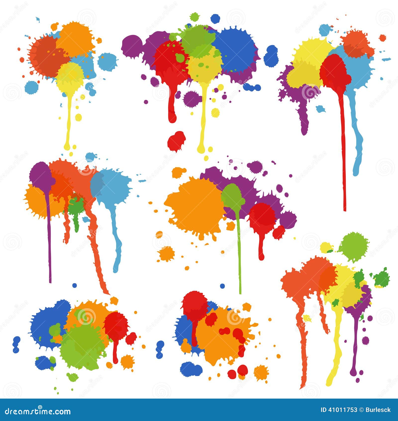 Insieme Delle Macchie Multicolori E Delle Macchie Illustrazione ...