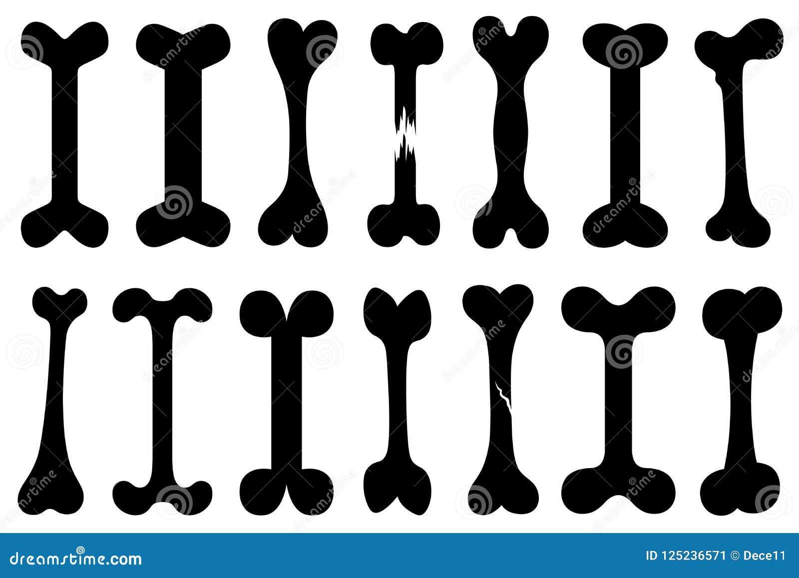 Insieme Delle Ossa Di Cane Differenti Illustrazione Vettoriale ...