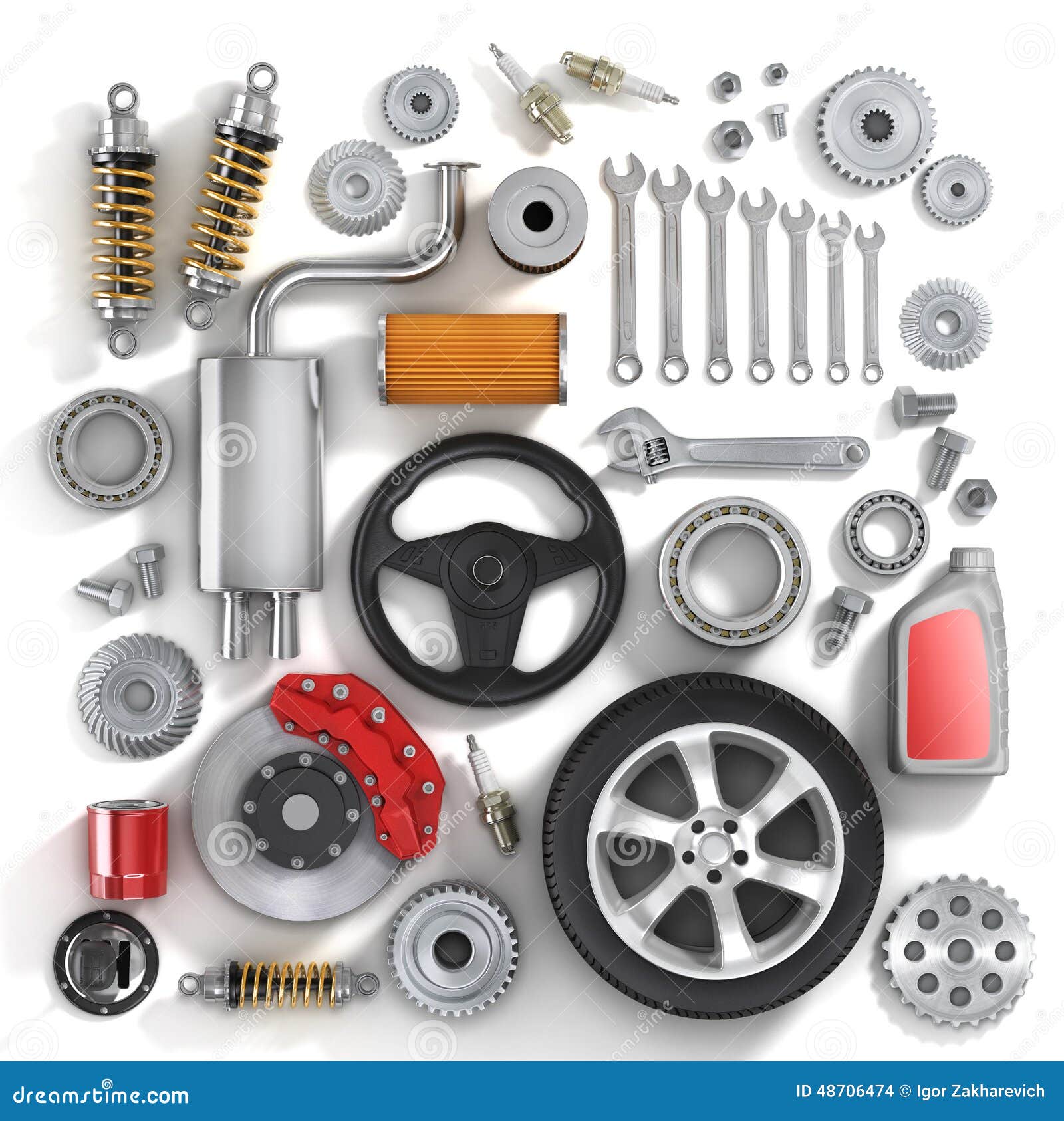 Insieme Delle Parti Dell'automobile Illustrazione di Stock ...