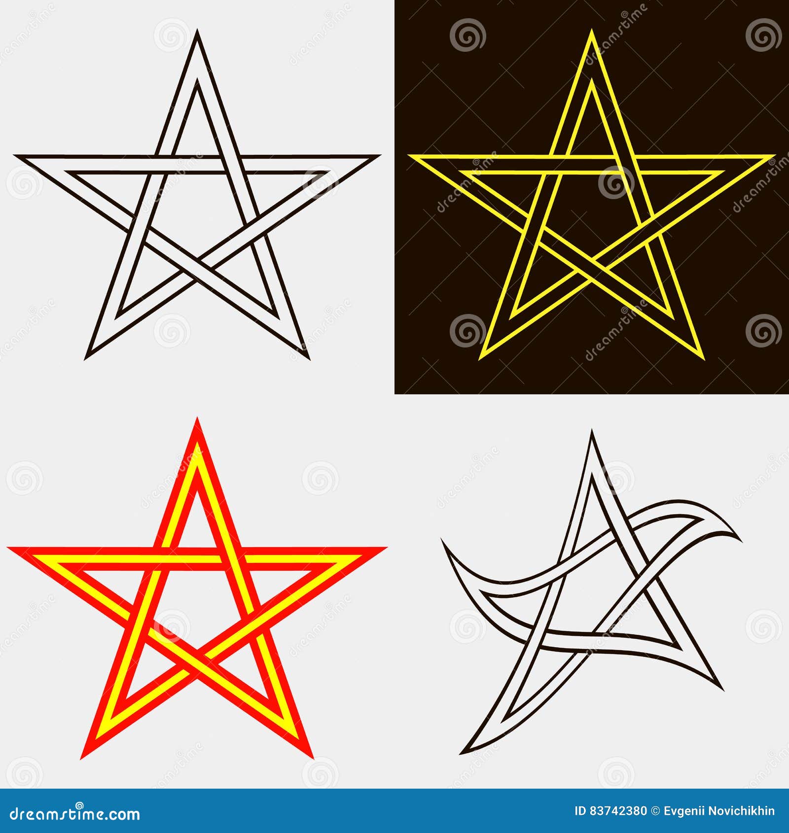 Insieme Delle Stelle a Cinque Punte Illustrazione Vettoriale ...