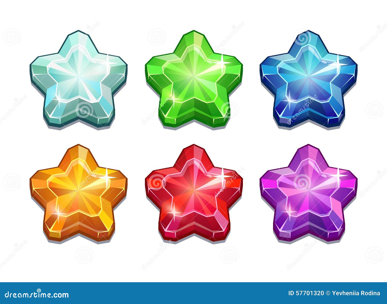 Insieme Delle Stelle Di Cristallo Illustrazione di Stock ...