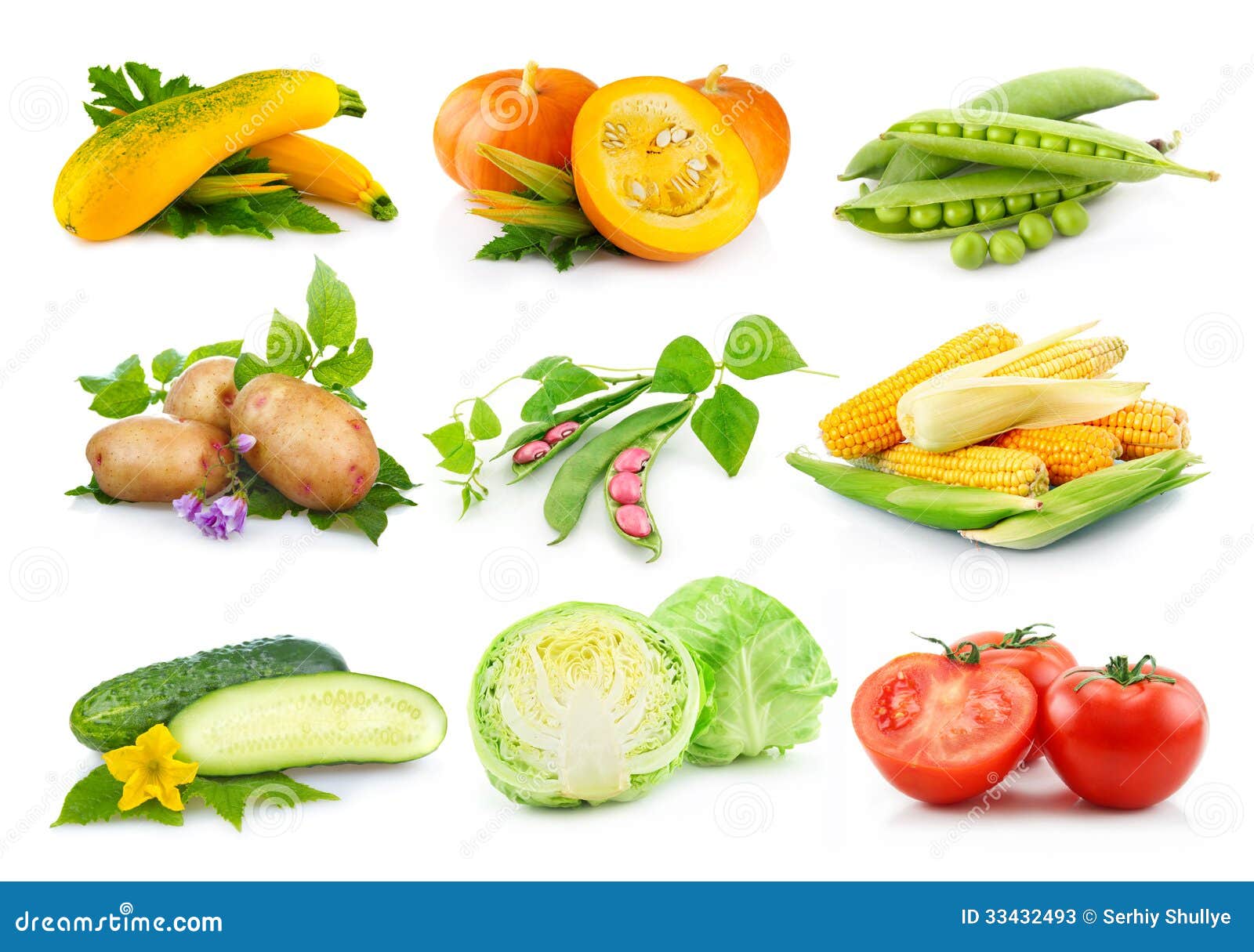 Insieme Delle Verdure Autunnali Isolate Su Bianco Immagine Stock ...