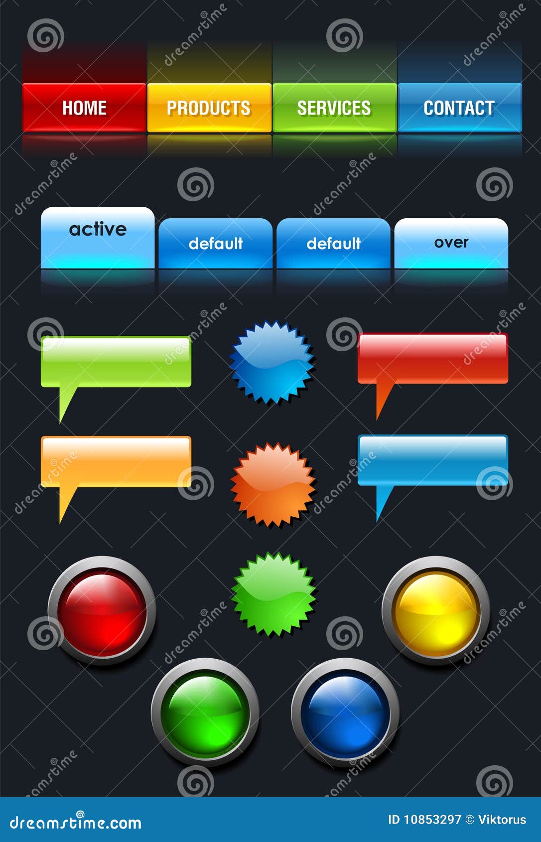 Insieme Di Elementi Dell'interfaccia Utente Di Web Illustrazione ...