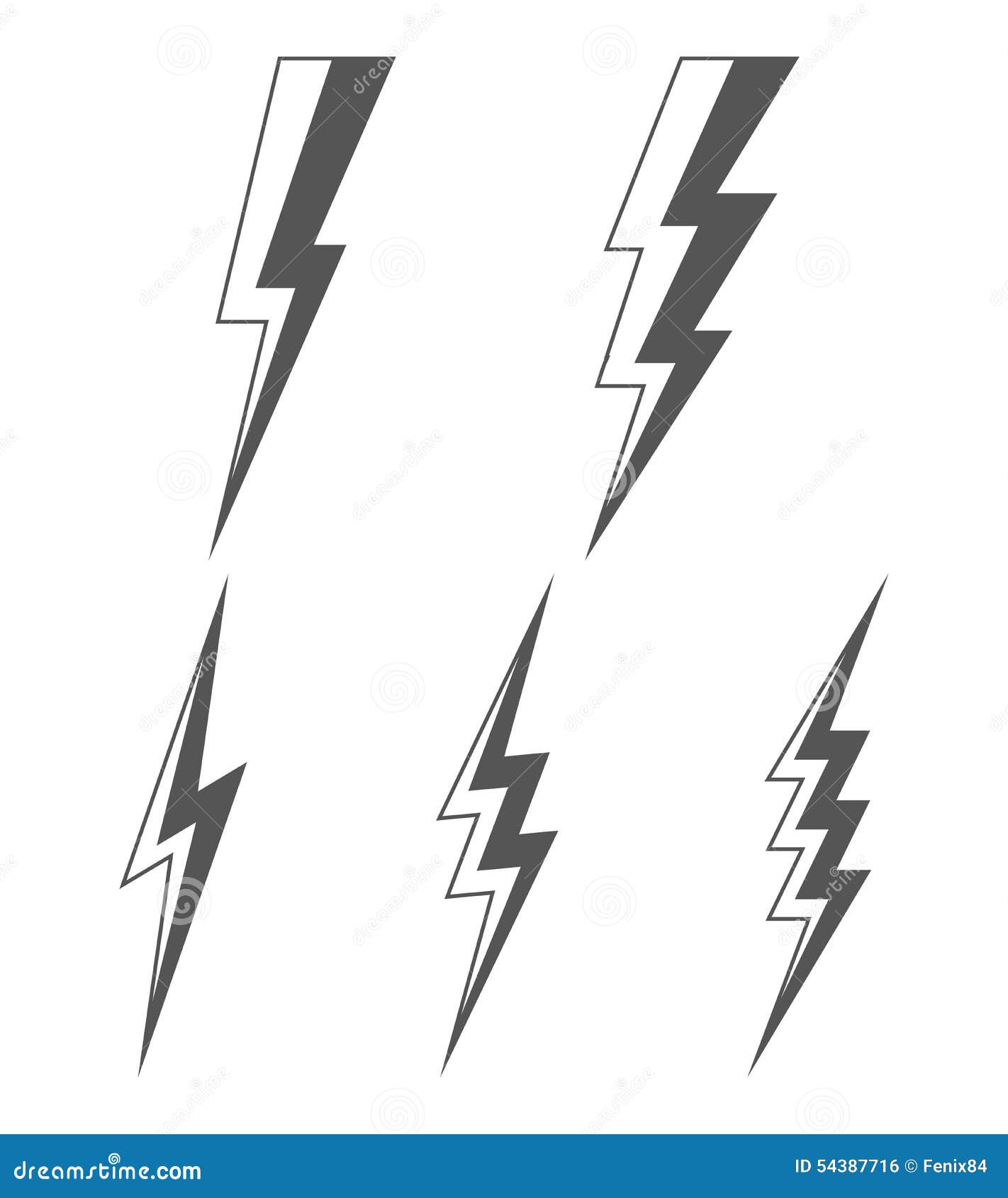 Insieme di fulmine illustrazione vettoriale. Illustrazione di disegno ...