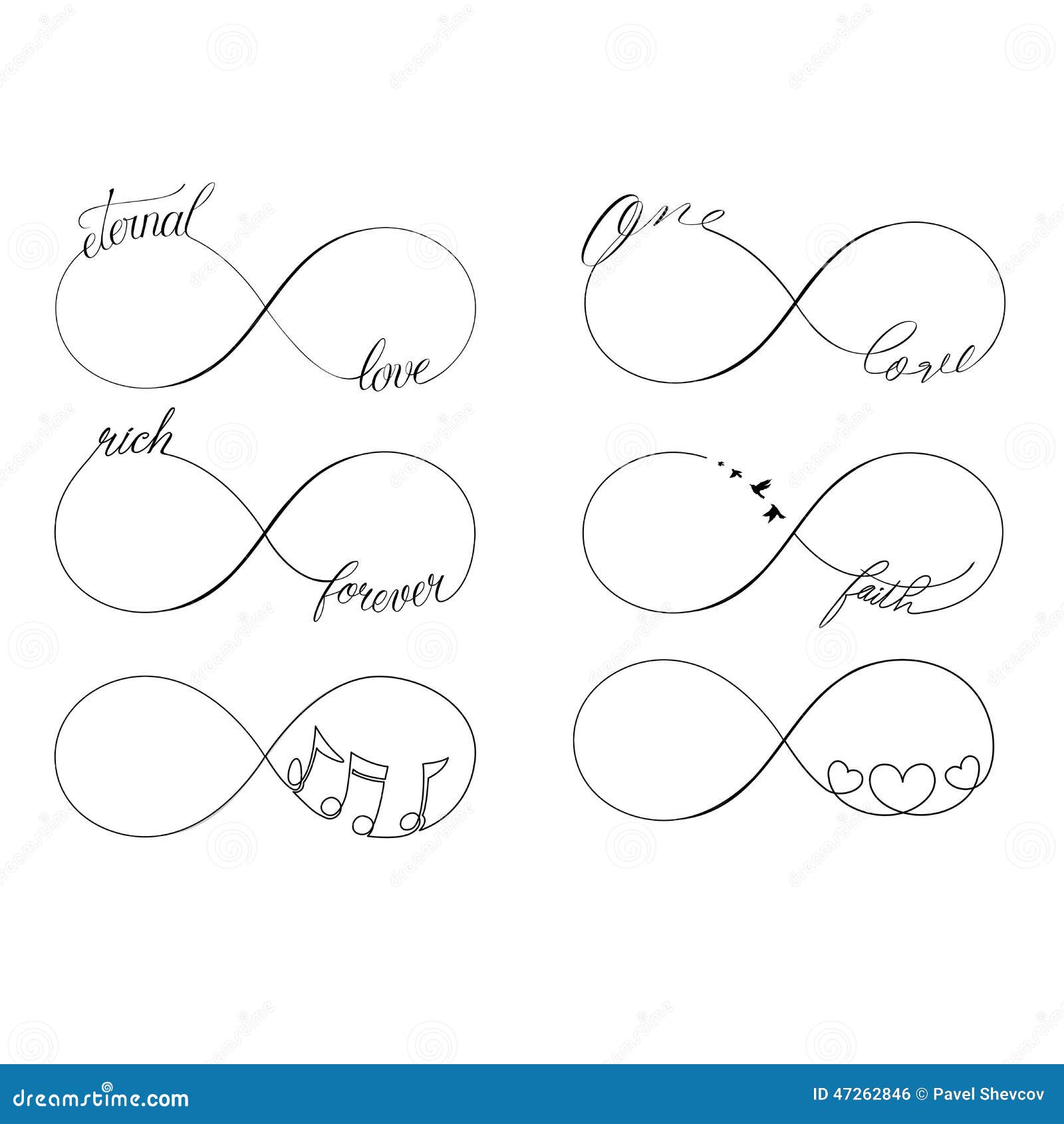 Insieme di infinito illustrazione vettoriale. Illustrazione di ...