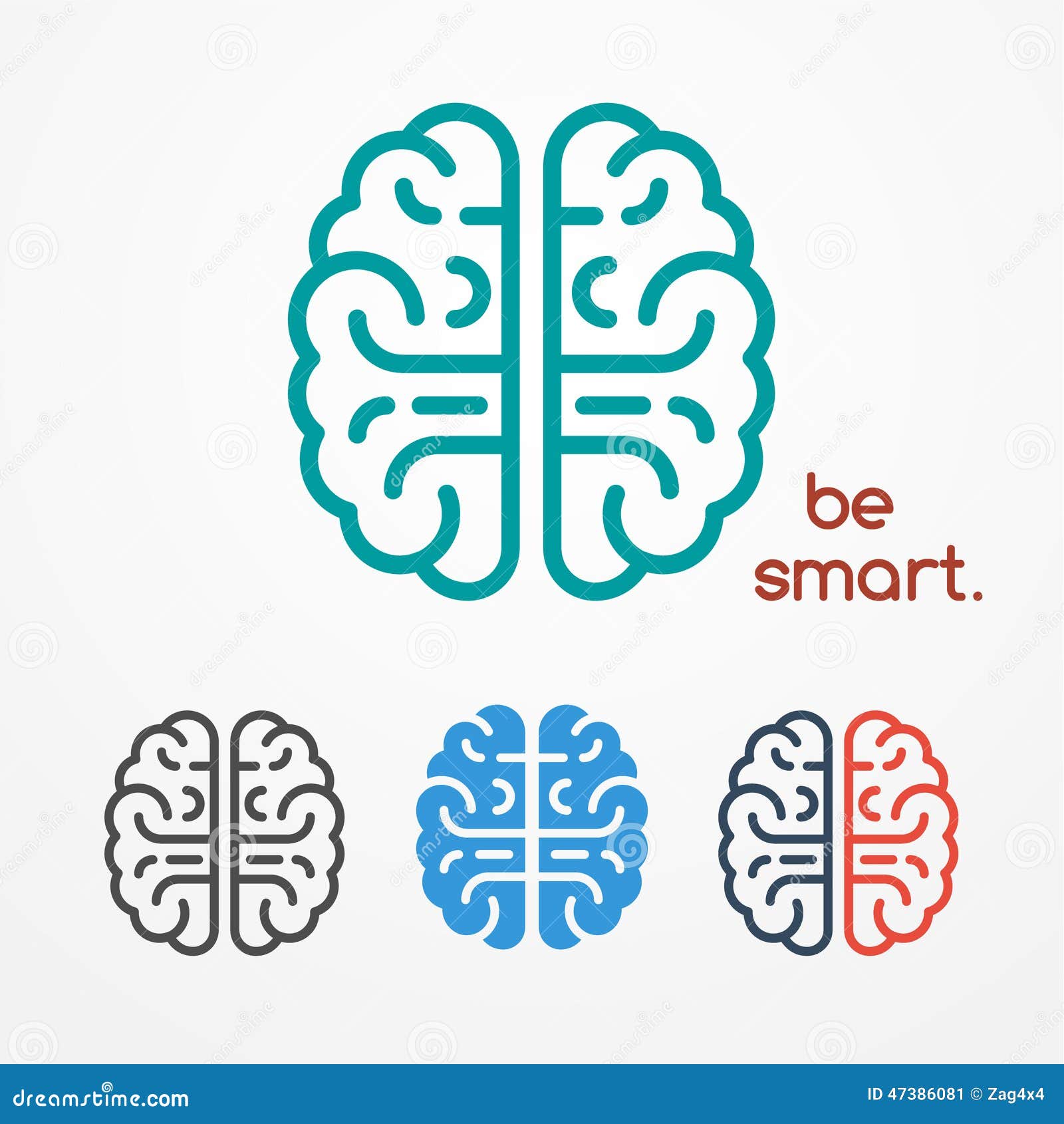 Insieme Di Logo Del Cervello Illustrazione di Stock - Illustrazione di ...