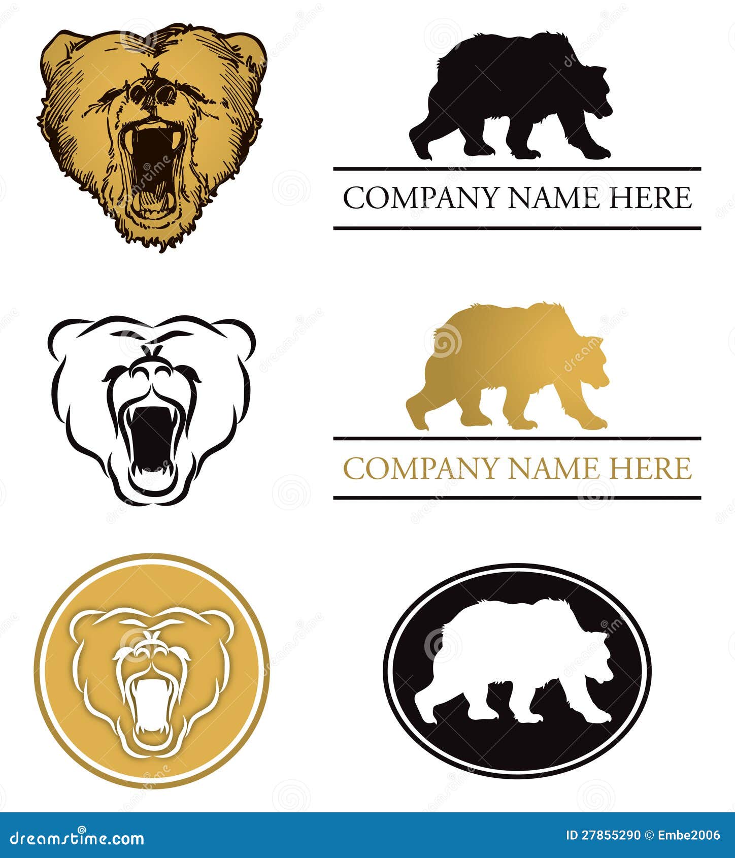 Insieme Di Marchio Dell'orso Illustrazione Vettoriale - Illustrazione ...