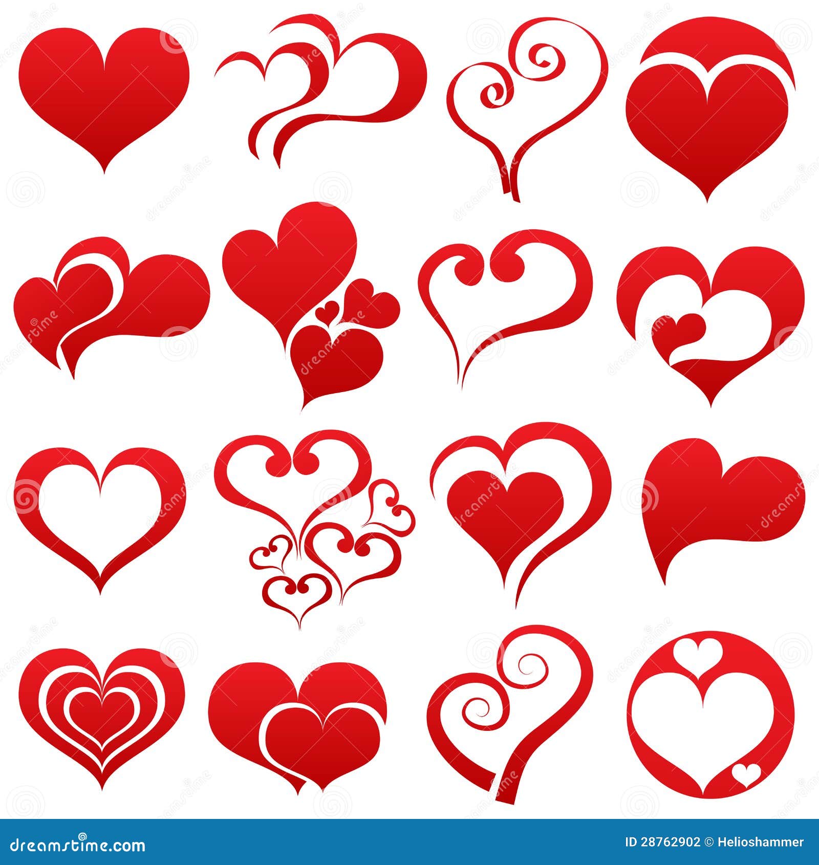 Insieme Di Simbolo Del Cuore Illustrazione Vettoriale - Illustrazione ...