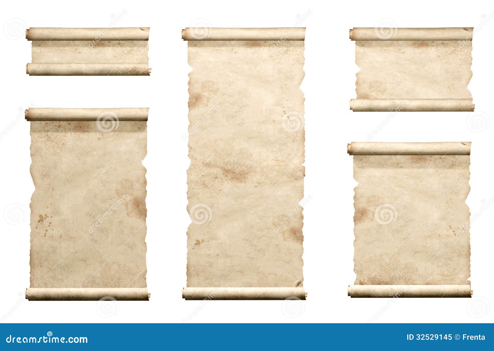 Insieme Di Vecchie Pergamene Illustrazione di Stock - Illustrazione di ...