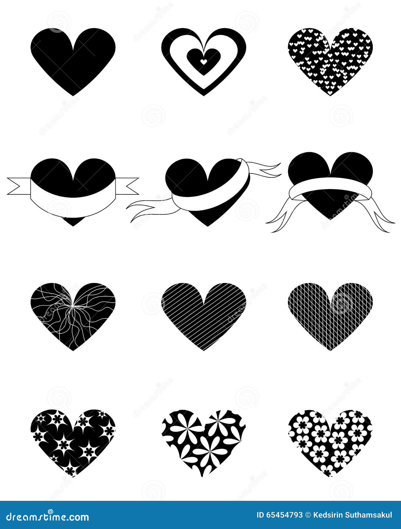 Insieme Di Vettore Di Forma Del Cuore Illustrazione Vettoriale ...