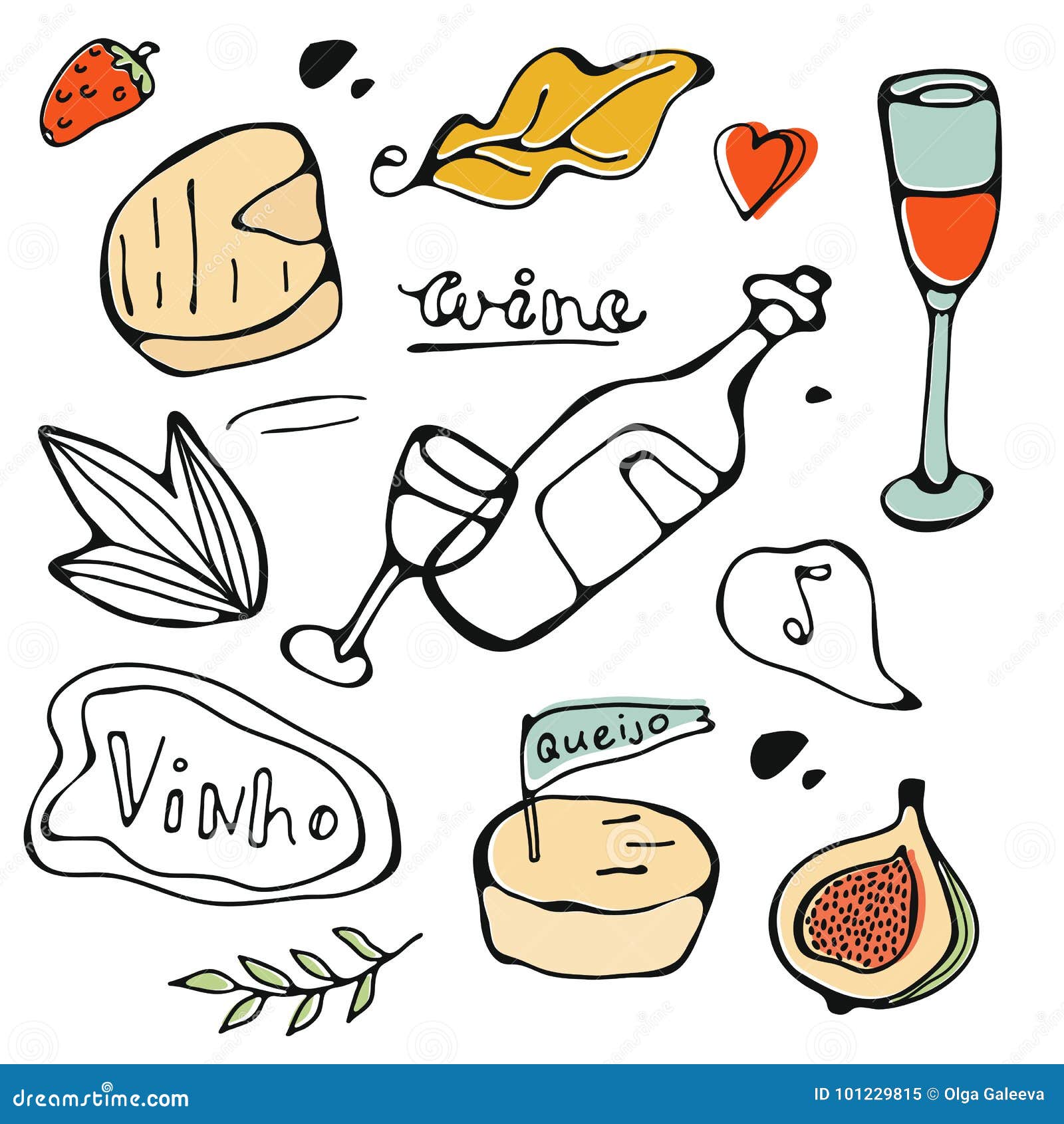 Insieme Disegnato a Mano Dell'alimento Illustrazione Vettoriale ...