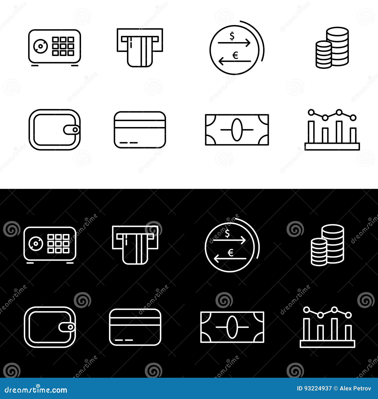 Insieme Editabile Delle Icone Di Finanza Illustrazione di Stock ...