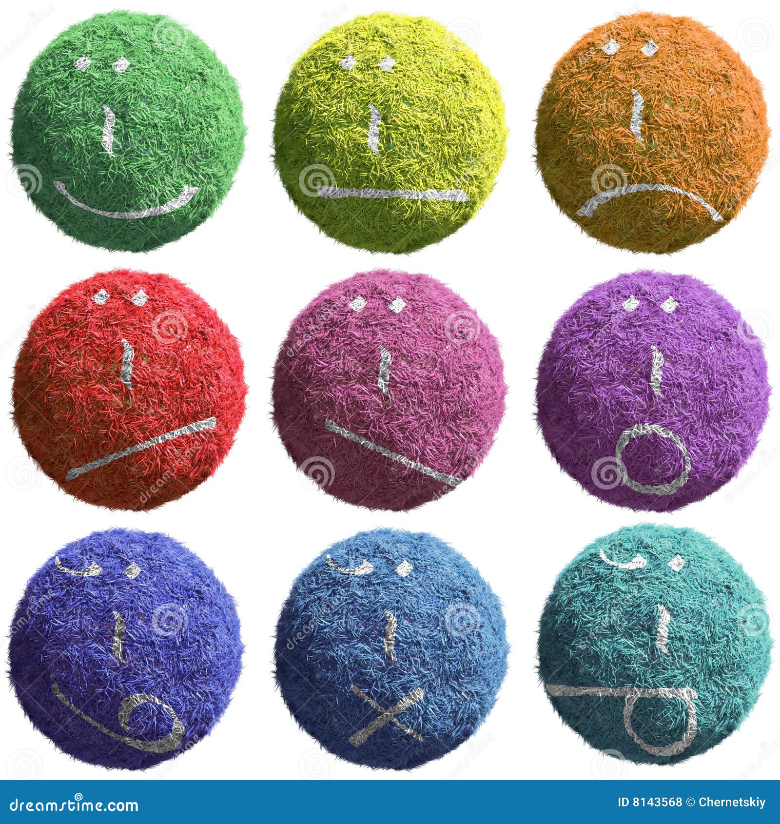 Insieme Lanuginoso Del Emoticon Illustrazione di Stock - Illustrazione ...