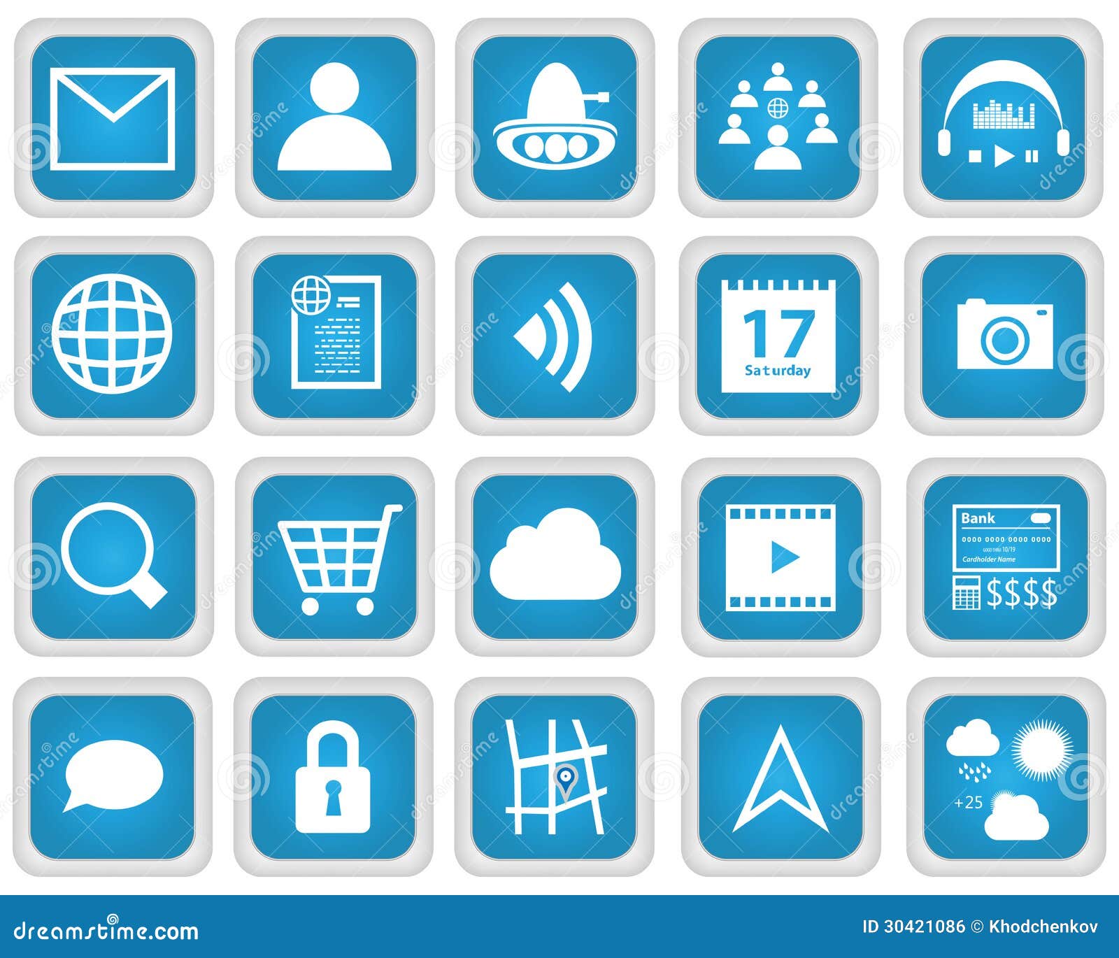 Insieme Mobile Dell'icona Di Web Service Illustrazione Vettoriale ...