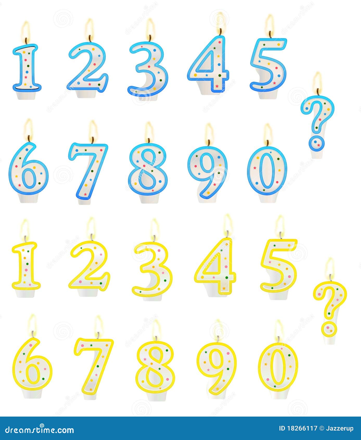 Insieme Numerato Della Candela Illustrazione di Stock - Illustrazione ...