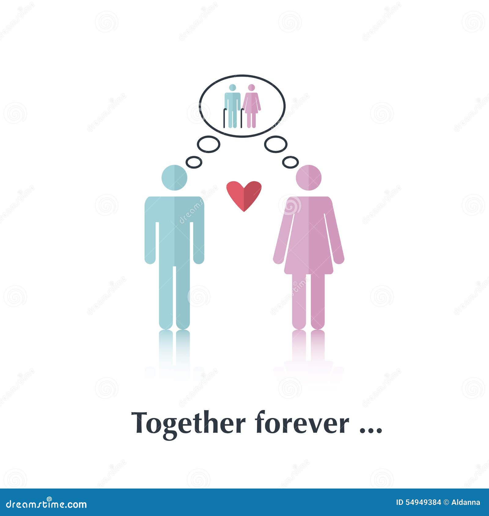 Insieme per sempre illustrazione vettoriale. Illustrazione di uomini ...