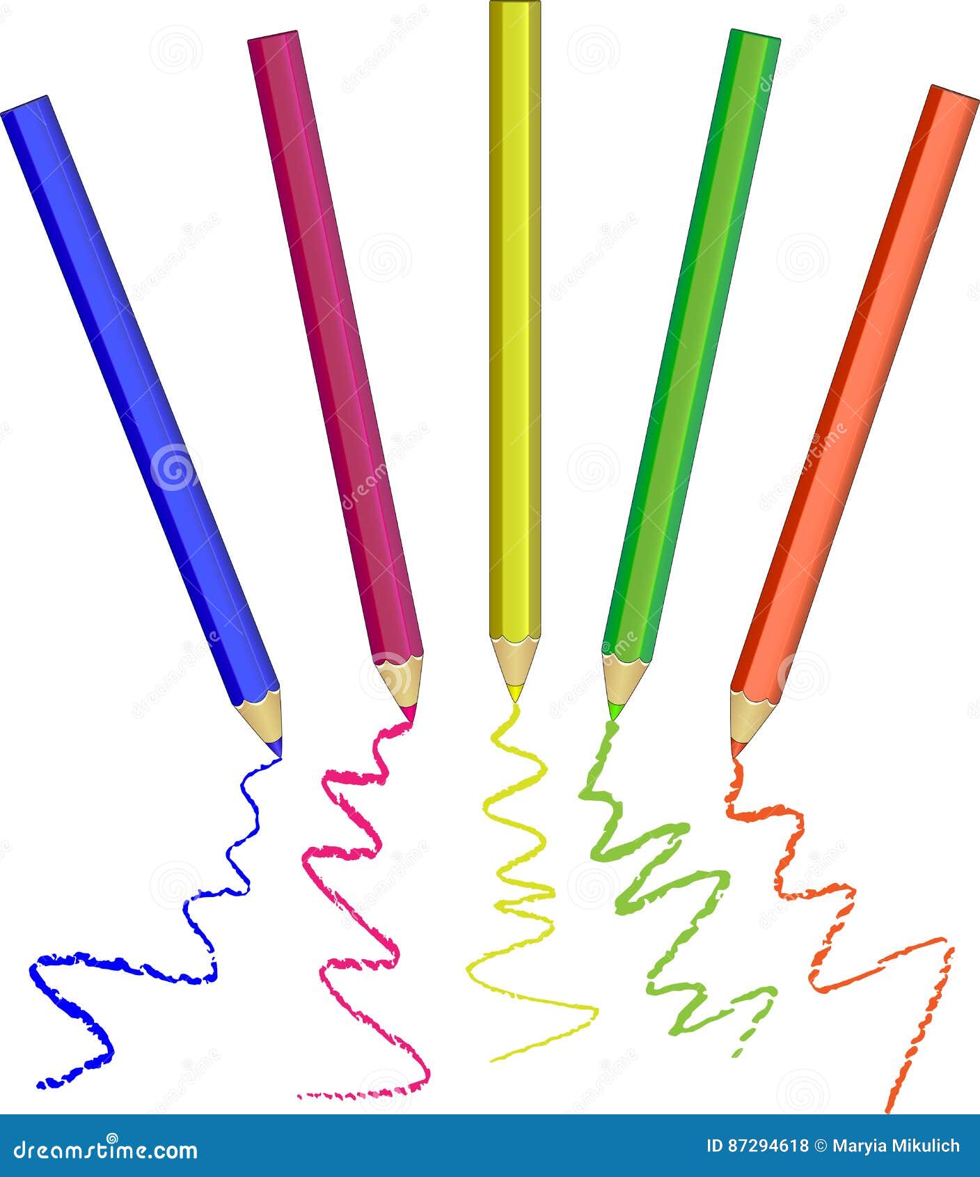 Insieme Realistico Delle Matite Colorate Variopinte Illustrazione ...