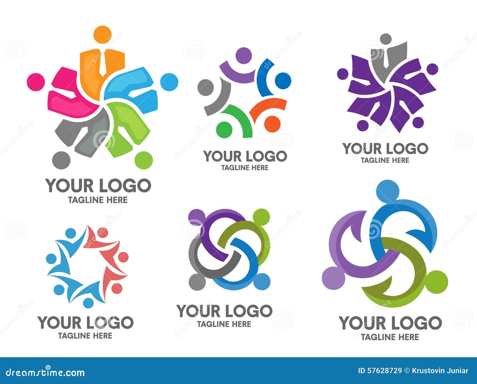 Insieme Sociale Di Logo Della Comunità Della Gente Illustrazione ...