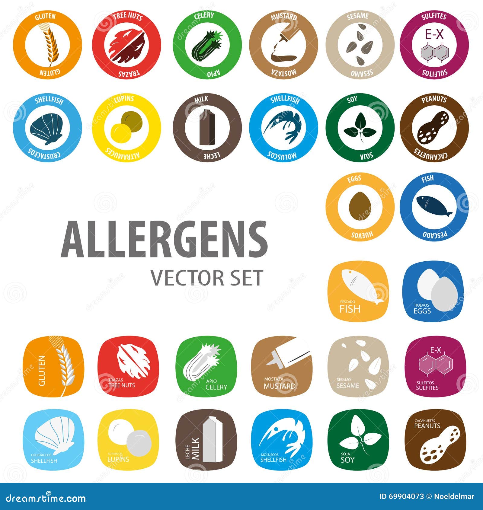 Insieme Variopinto Degli Allergeni Illustrazione Vettoriale ...
