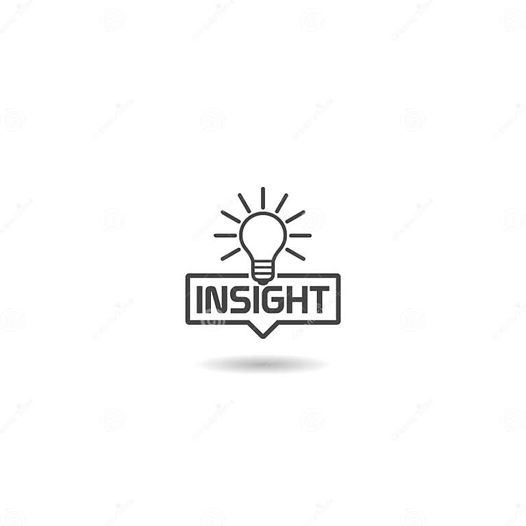 Insight Bulb Icon with Shadow Stock Vector - Illustration of ...