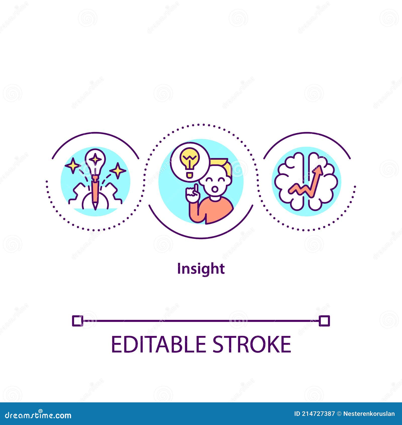 Insight concept icon stock vector. Illustration of imagination - 214727387