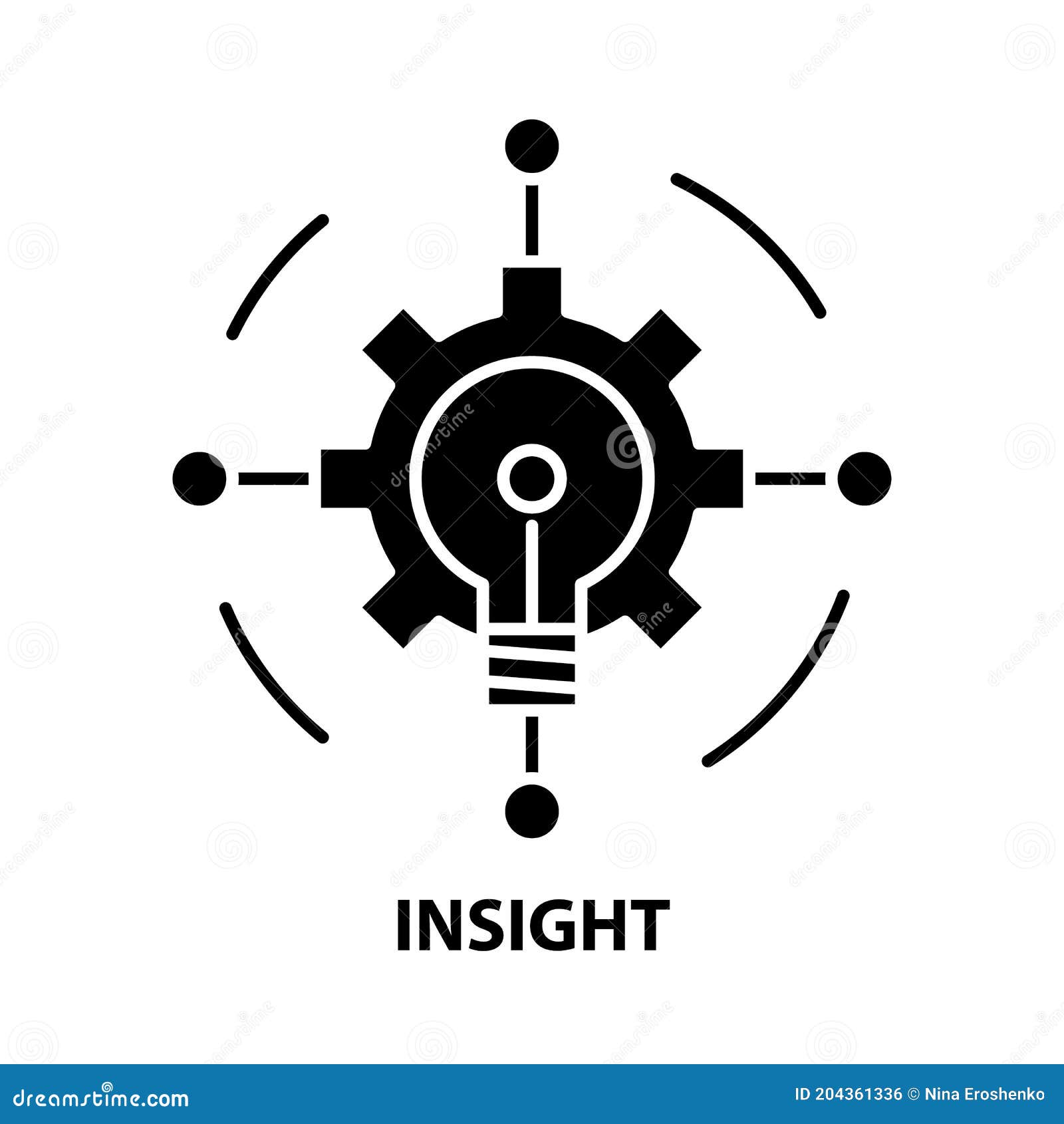 Insight Icon, Black Vector Sign with Editable Strokes, Concept ...