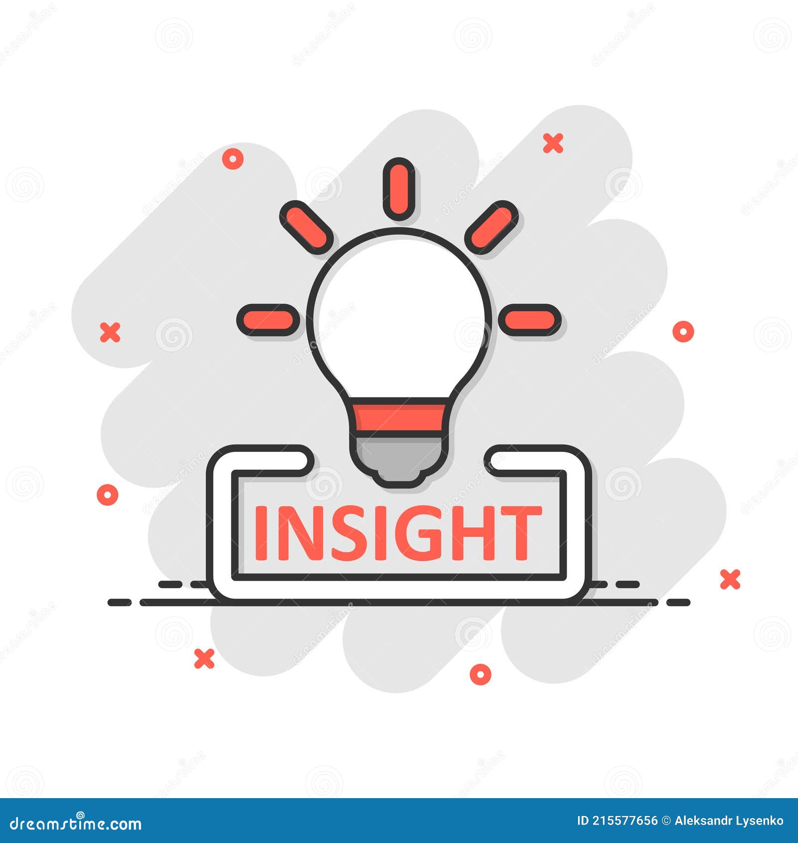 Insight Icon in Comic Style. Bulb Vector Cartoon Illustration on White ...