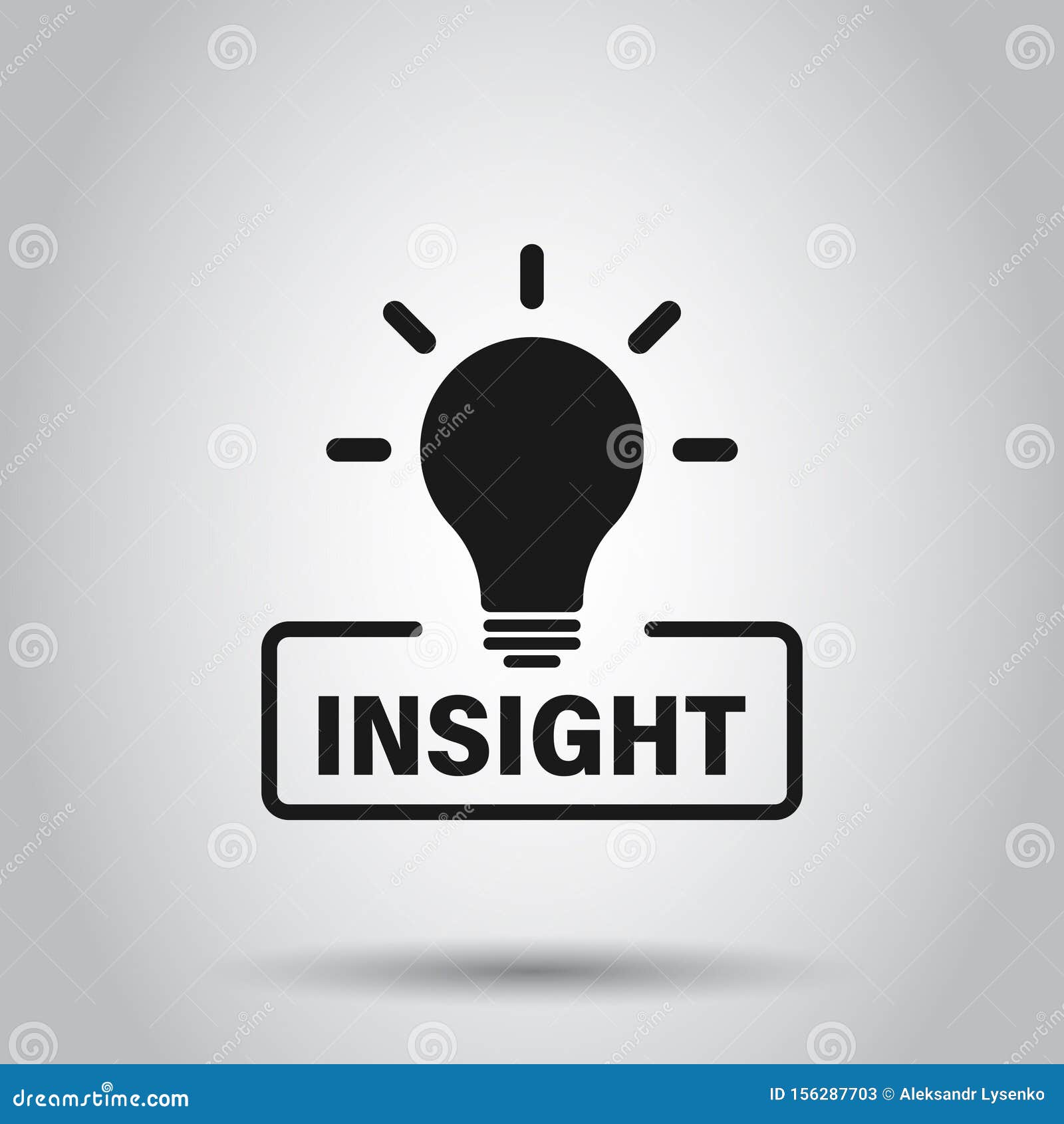 Insight Icon in Flat Style. Bulb Vector Illustration on Isolated ...