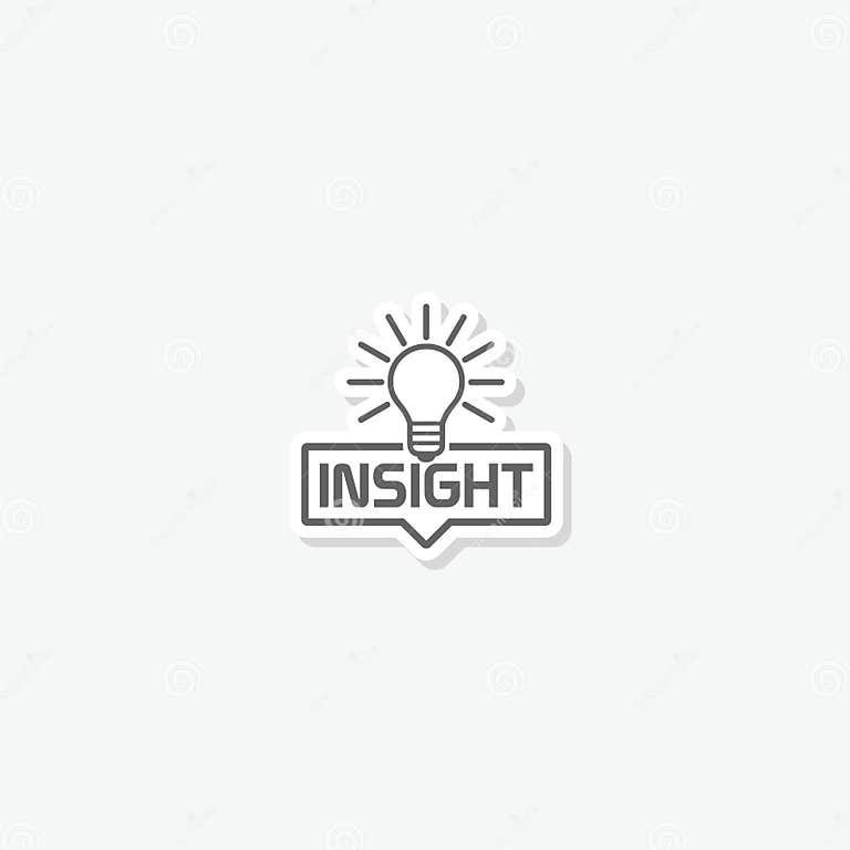 Insight Icon Sticker Isolated on Gray Background Stock Vector ...