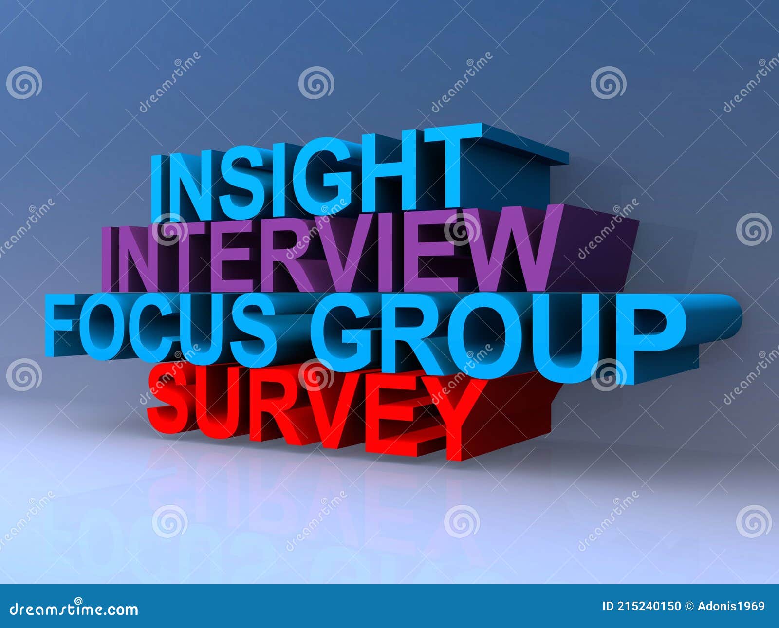 Insight Interview Focus Group Survey on Blue Stock Illustration ...