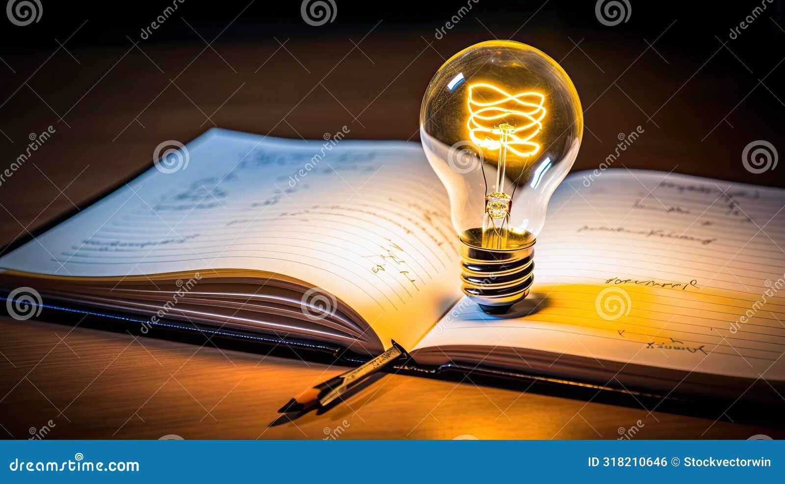 Insight Learning Light Bulb Stock Illustration - Illustration of vision ...