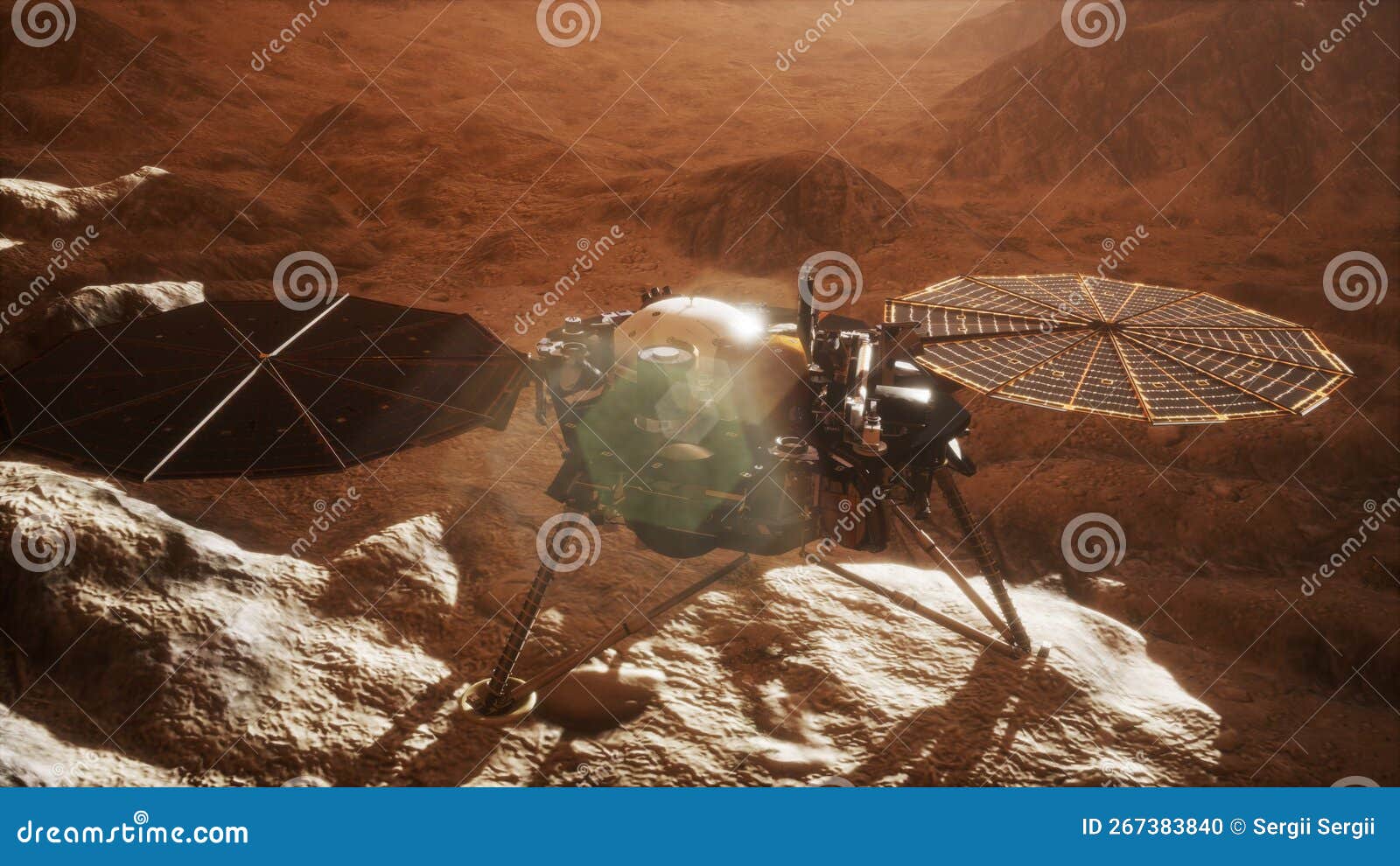 Insight Mars Exploring the Surface of Red Planet Stock Illustration ...