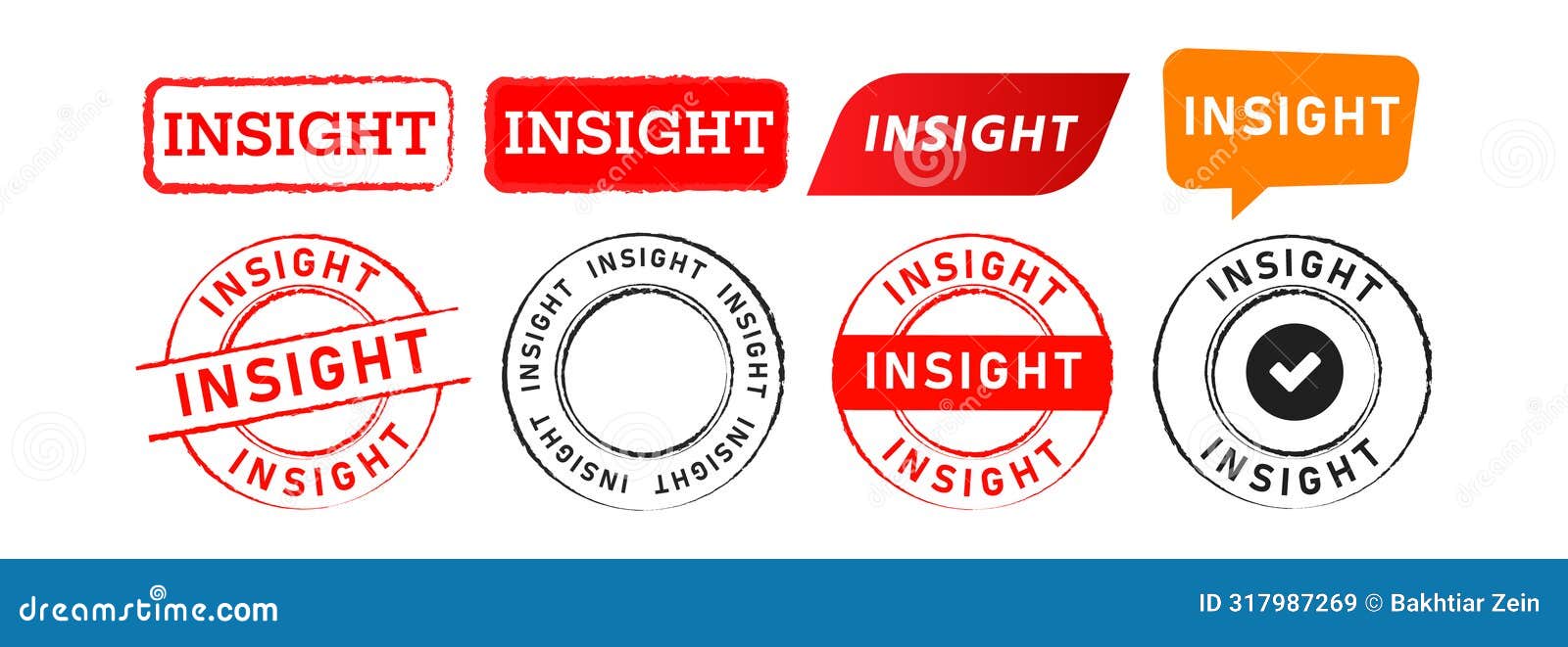 Insight Rectangle Circle Rubber Stamp and Speech Bubble Label Sticker ...