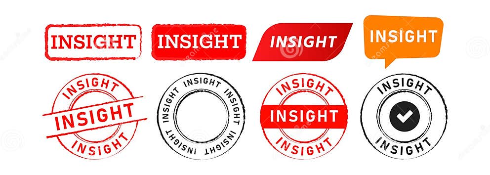 Insight Rectangle Circle Rubber Stamp and Speech Bubble Label Sticker ...