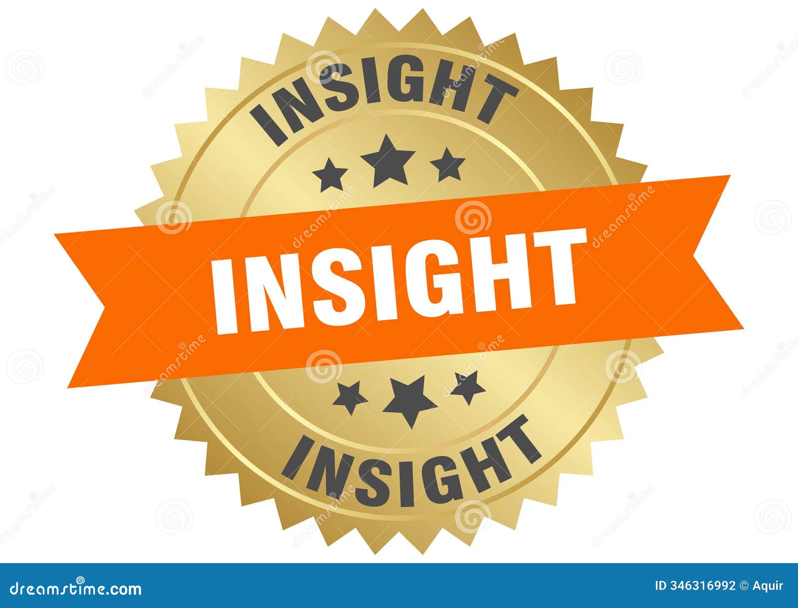 Insight. Insight Round Orange and Gold Label Isolated on Transparent ...