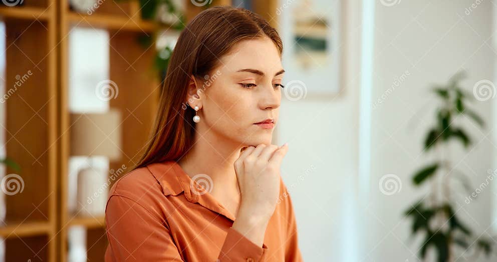 Insight, Thinking and Business Woman in Office with Vision, Problem ...