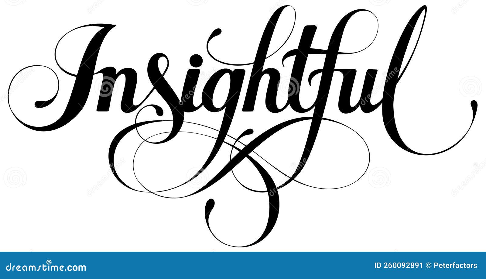 Insightful - Custom Calligraphy Text Stock Vector - Illustration of ...